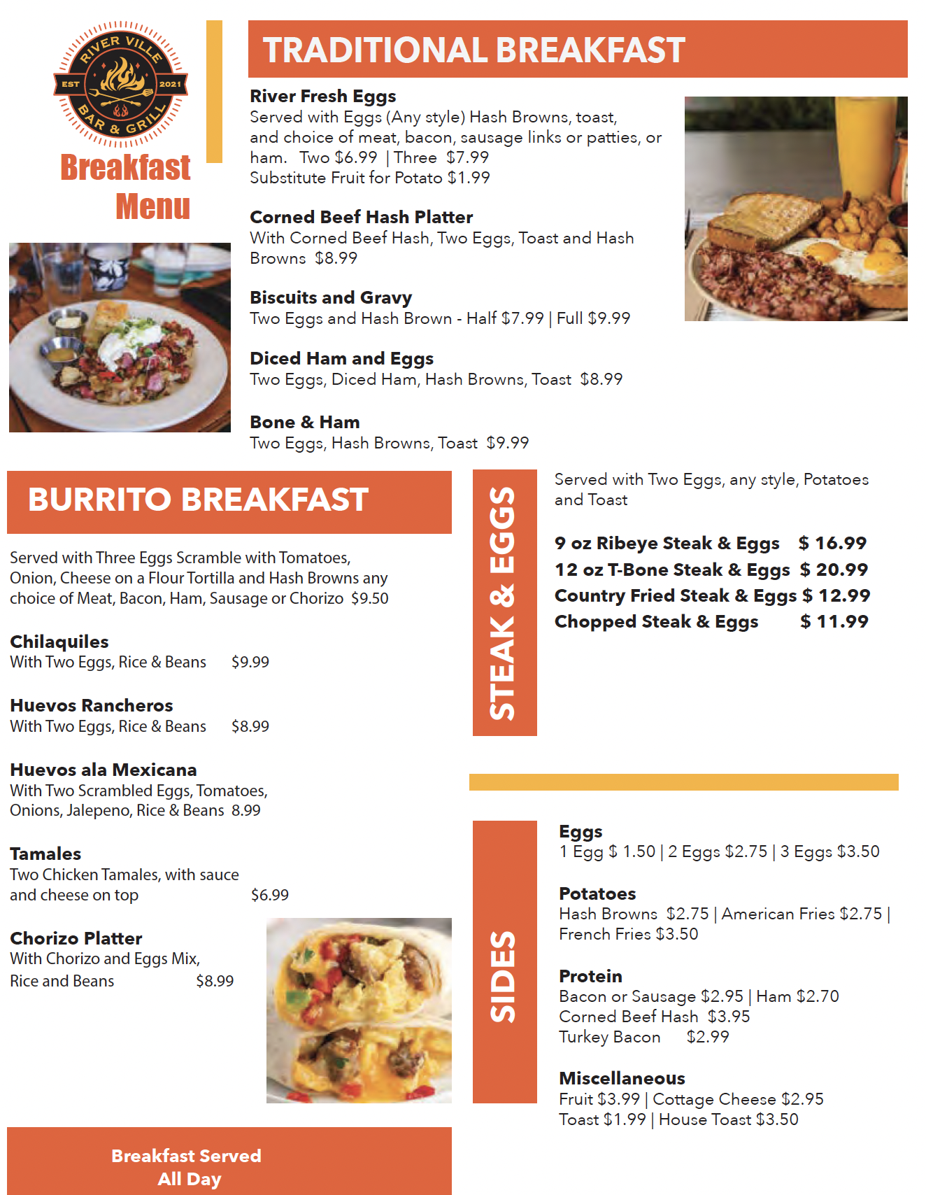 Menu Book - Riverville Bar & Grill